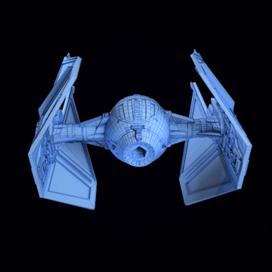tie interceptor fighter 3d model