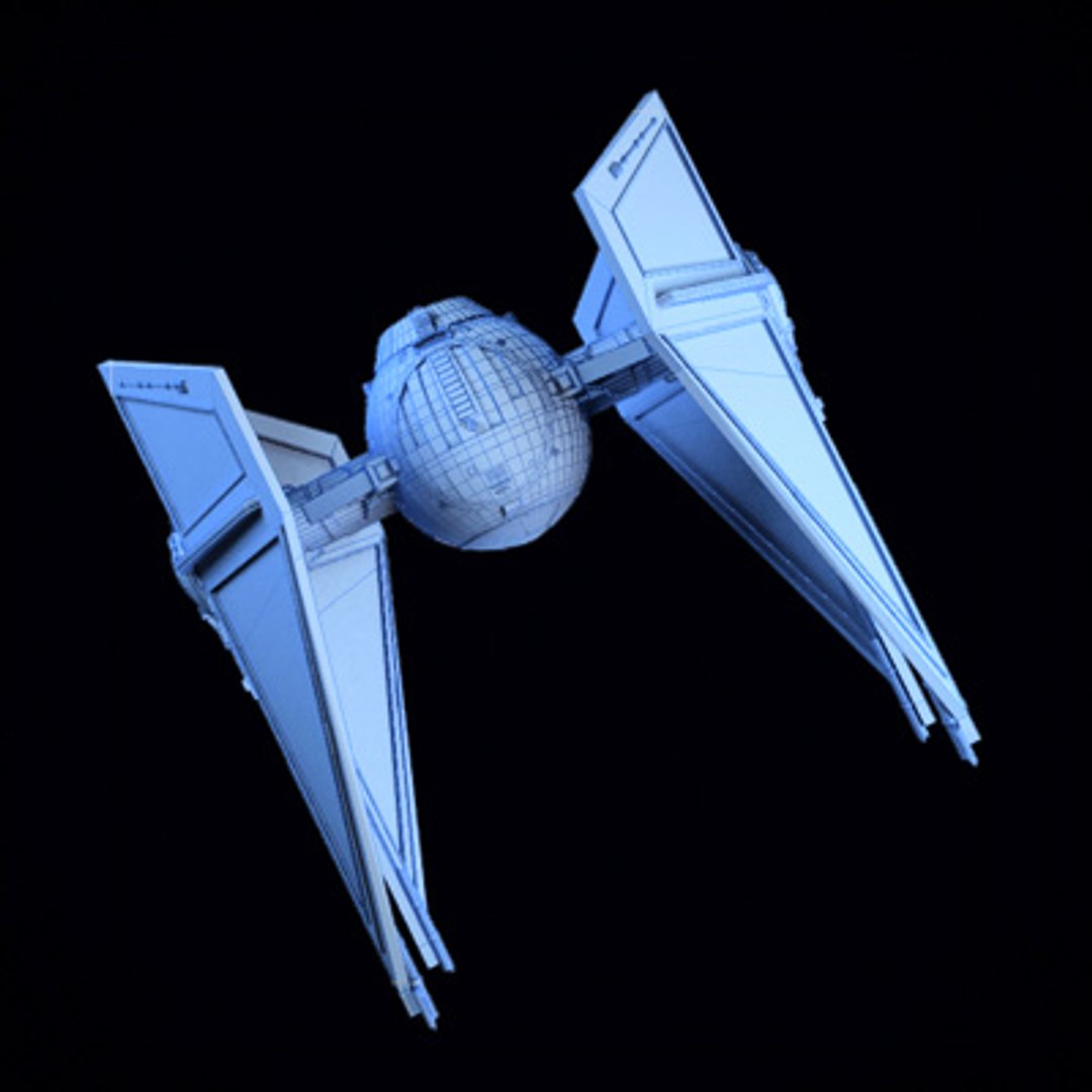 tie interceptor fighter 3d model