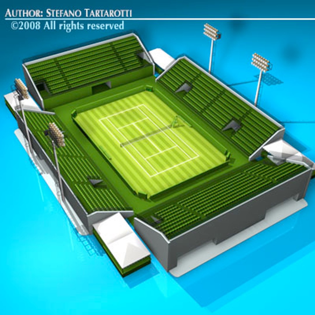 3dsmax Tennis Court Grass Field