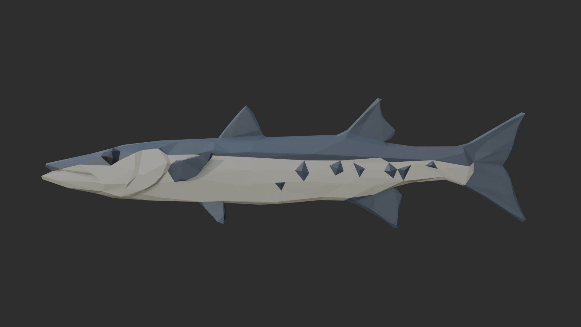 3D LowPoly Great Barracuda Rigged Animated - TurboSquid 2388692