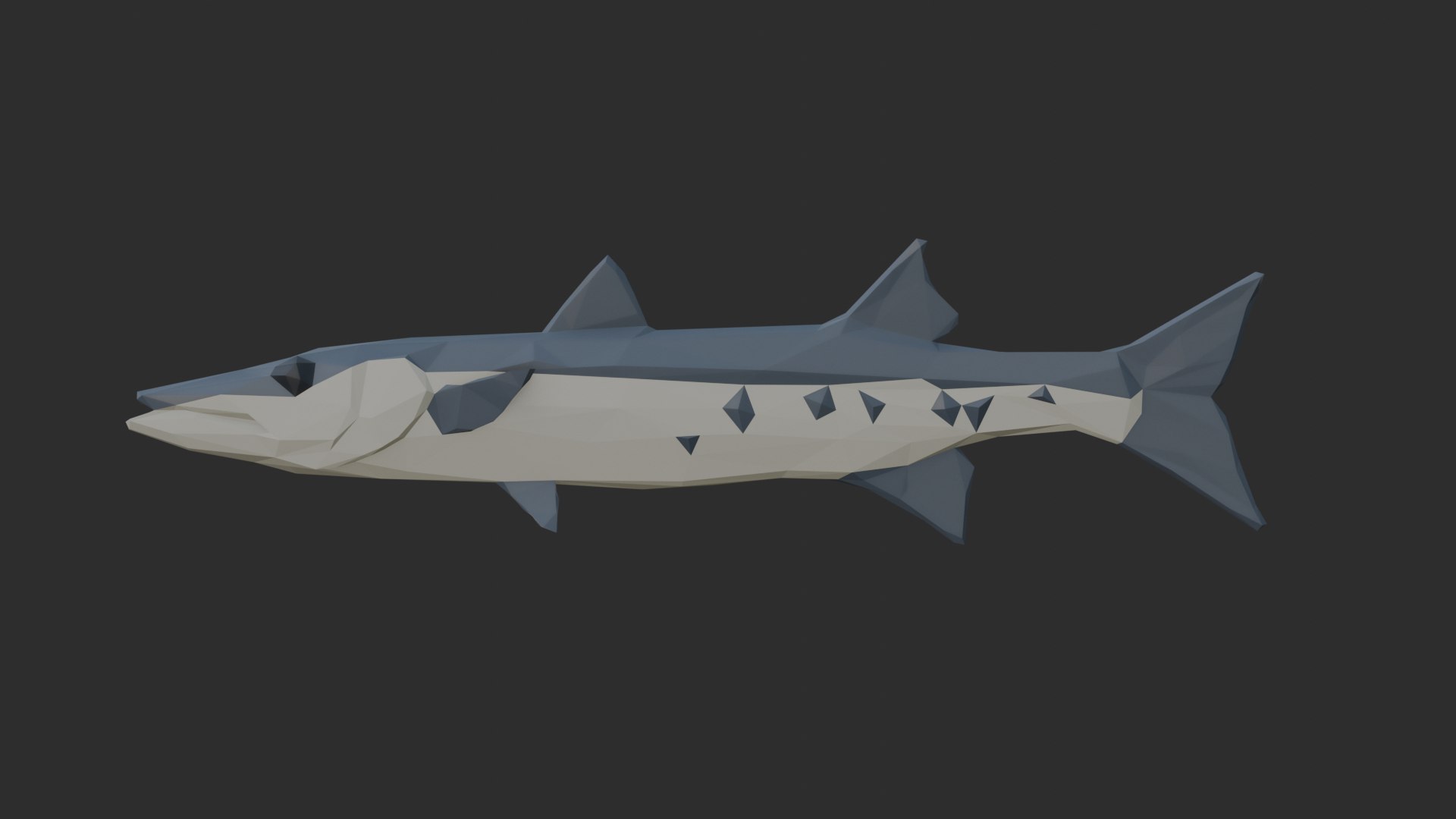 3D LowPoly Great Barracuda Rigged Animated - TurboSquid 2388692