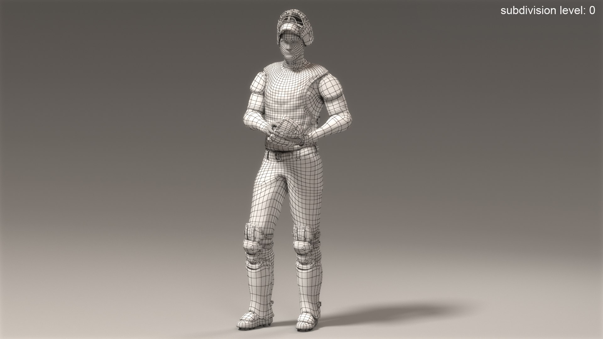 White Baseball Receiver Animated HQ Model - TurboSquid 1922654