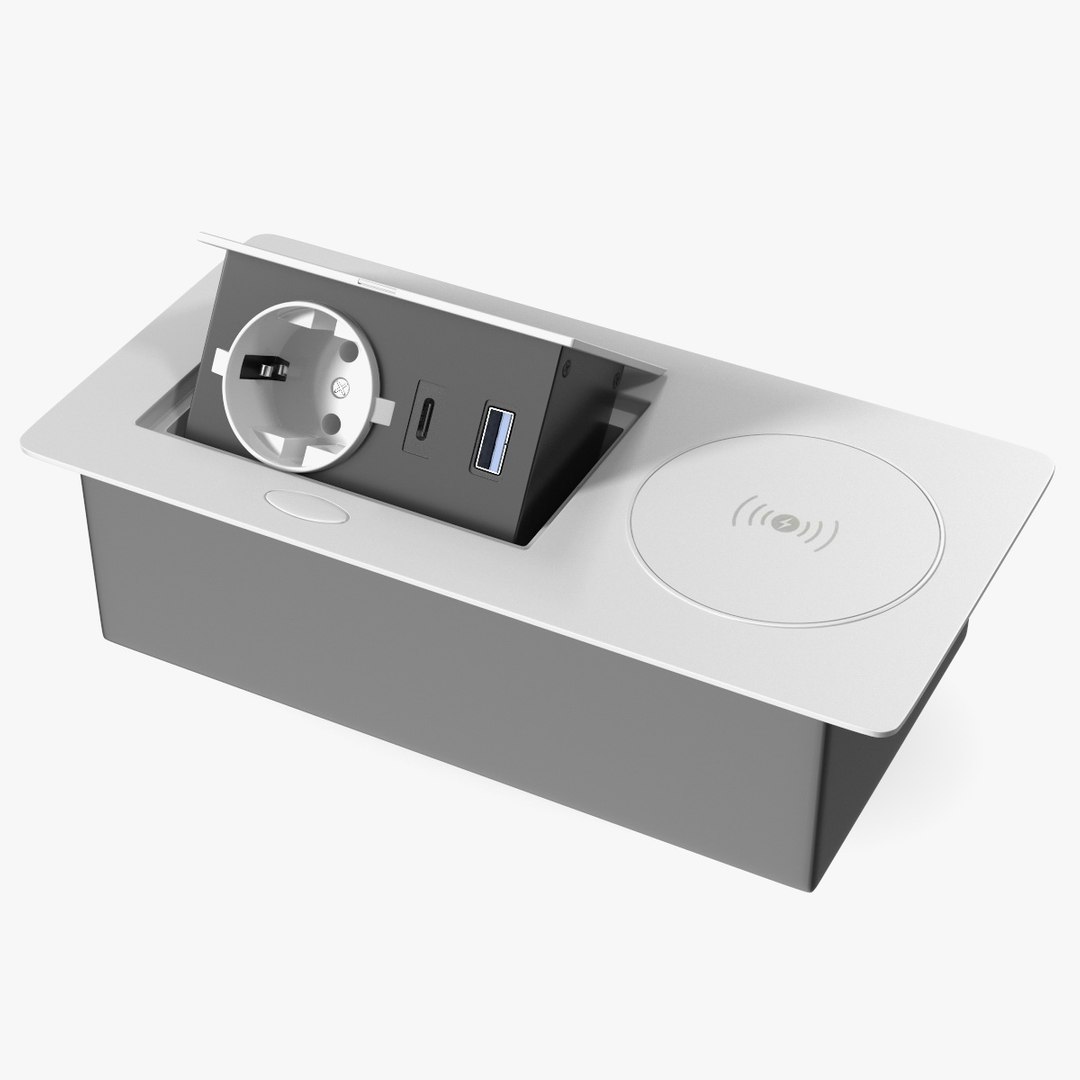White Single Hidden Socket model - TurboSquid 2079633
