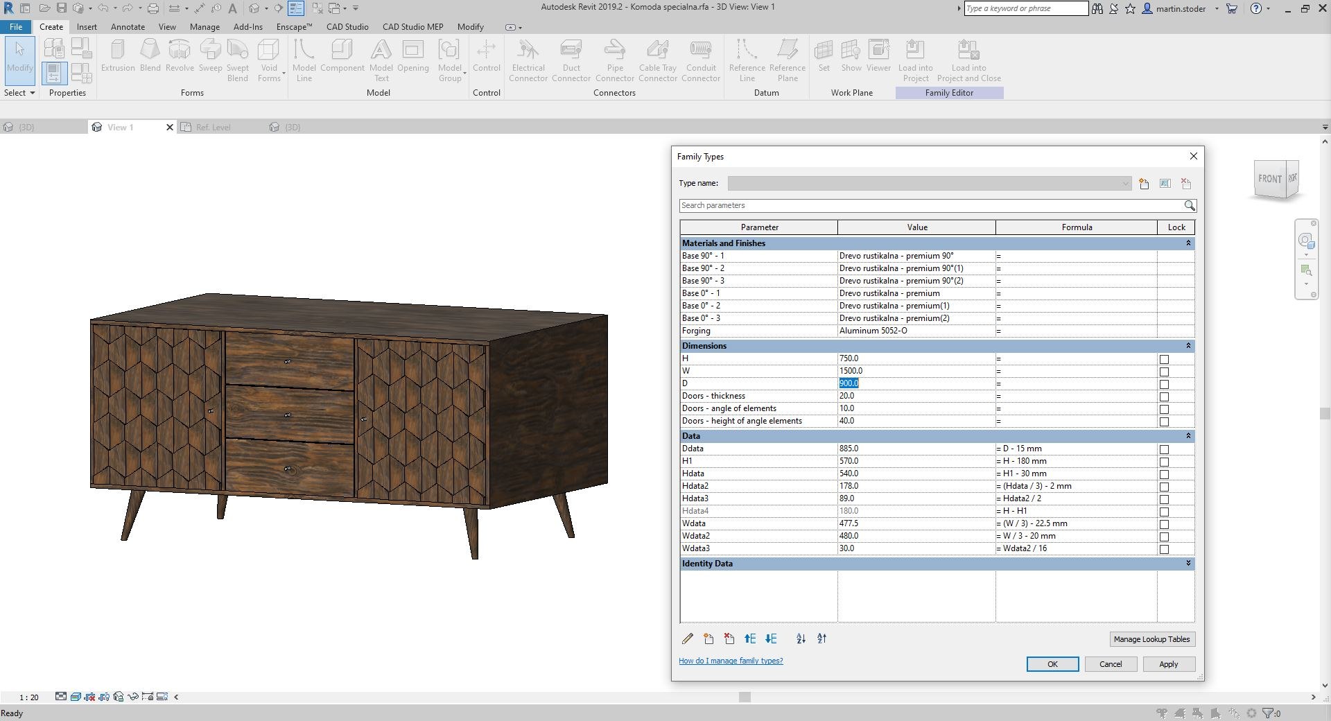 Wardrobe 1 - Revit Model - TurboSquid 1575463