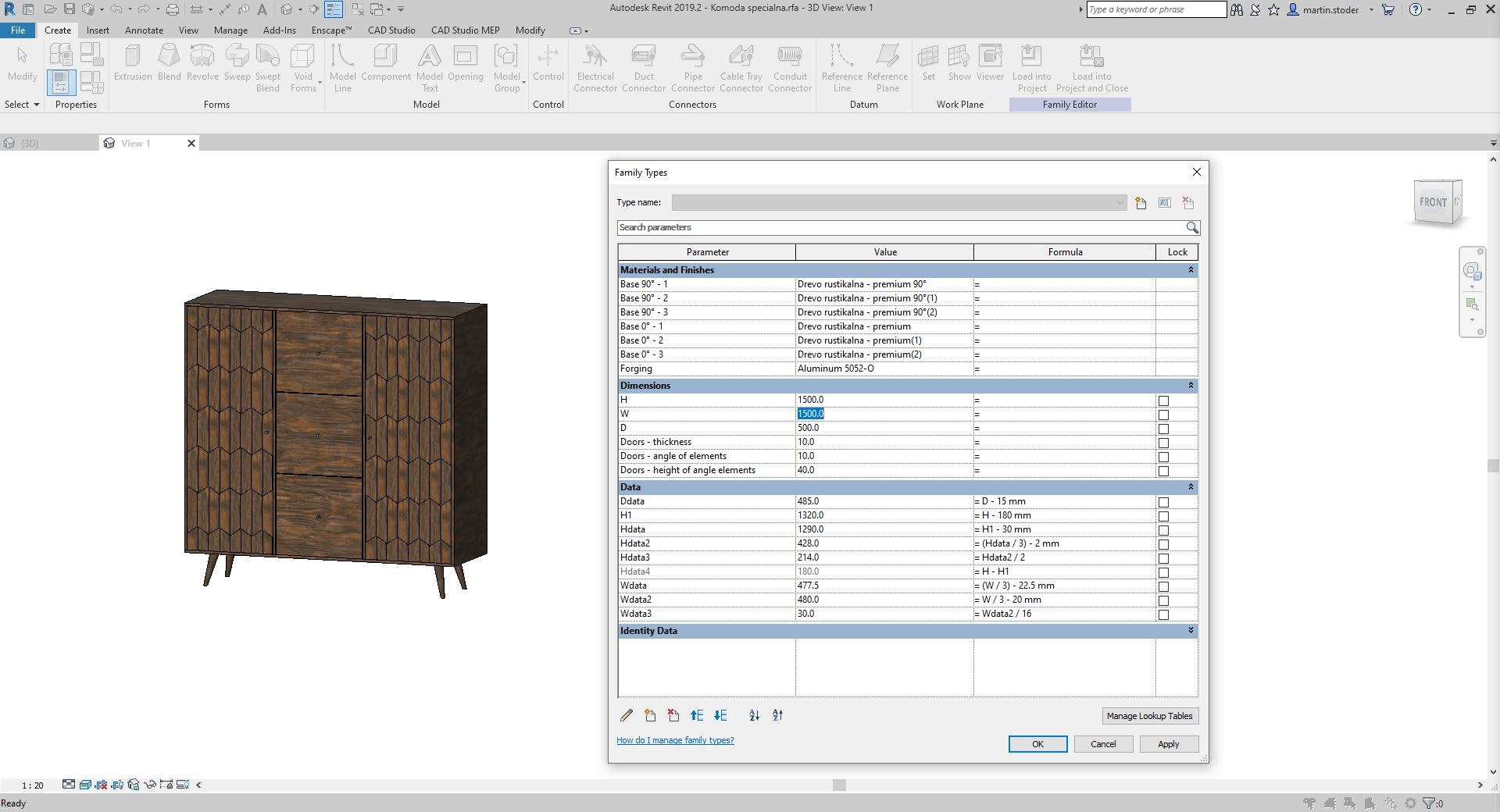 Wardrobe 1 - Revit Model - TurboSquid 1575463