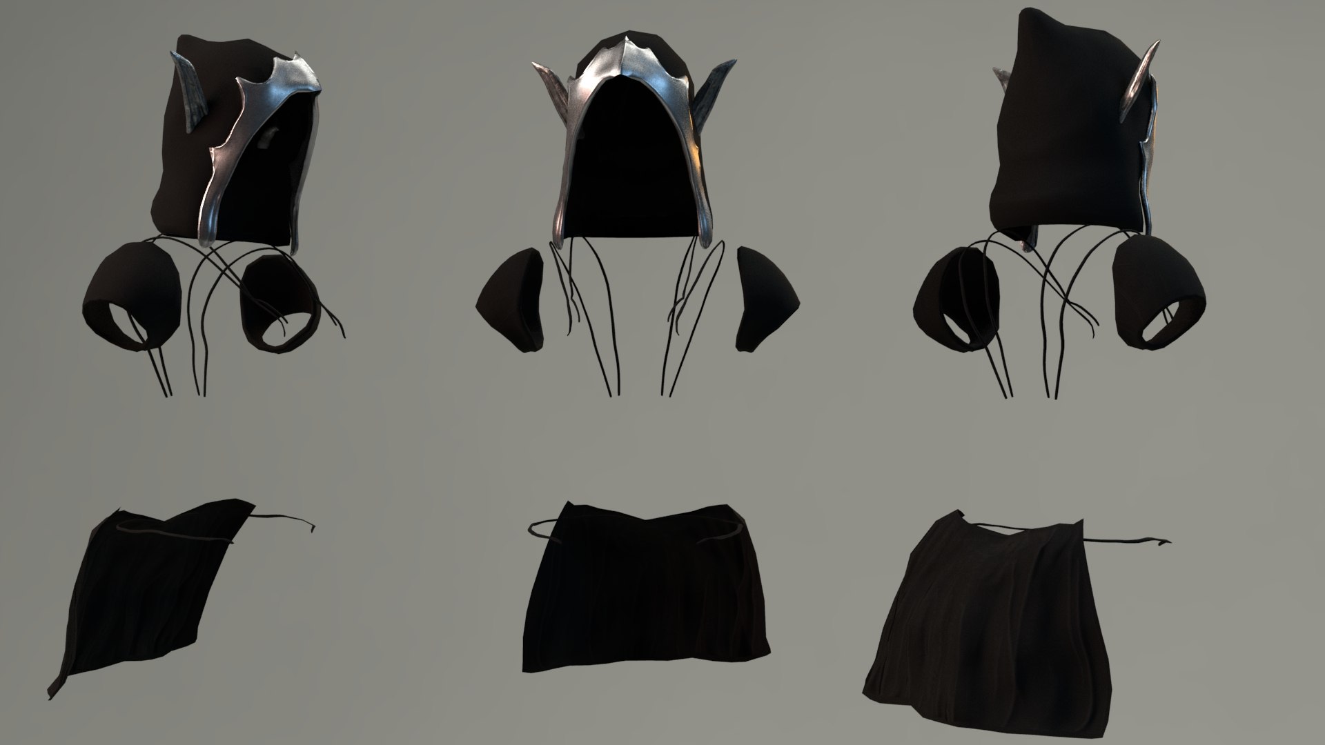 Female Hood SEt Low-poly Model - TurboSquid 1731016
