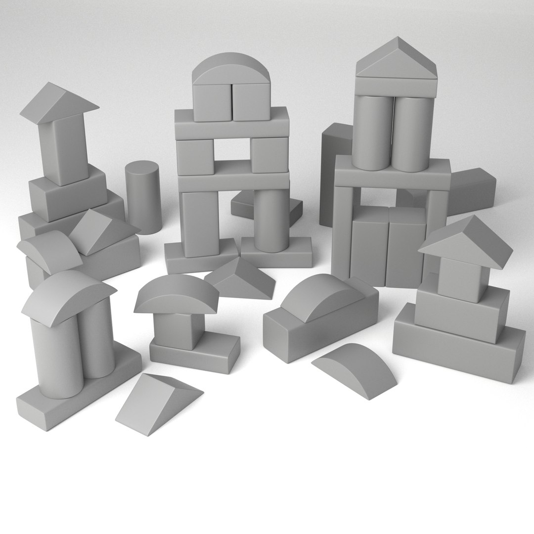 Building Wooden Blocks Model - TurboSquid 1942605