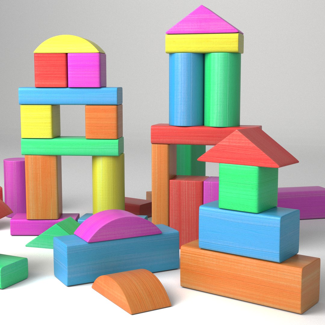 Building Wooden Blocks Model - TurboSquid 1942605