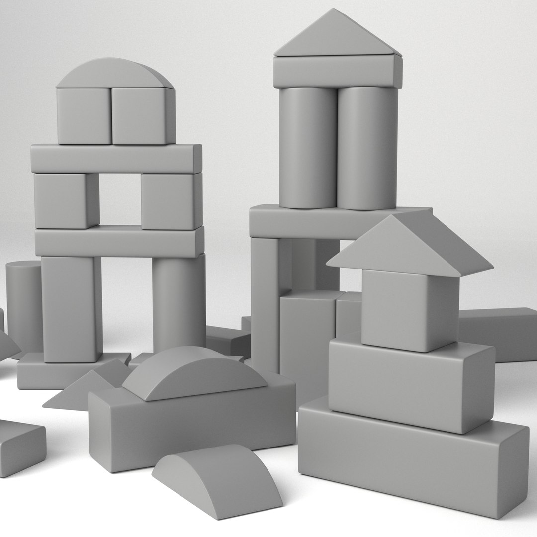 Building Wooden Blocks Model - TurboSquid 1942605