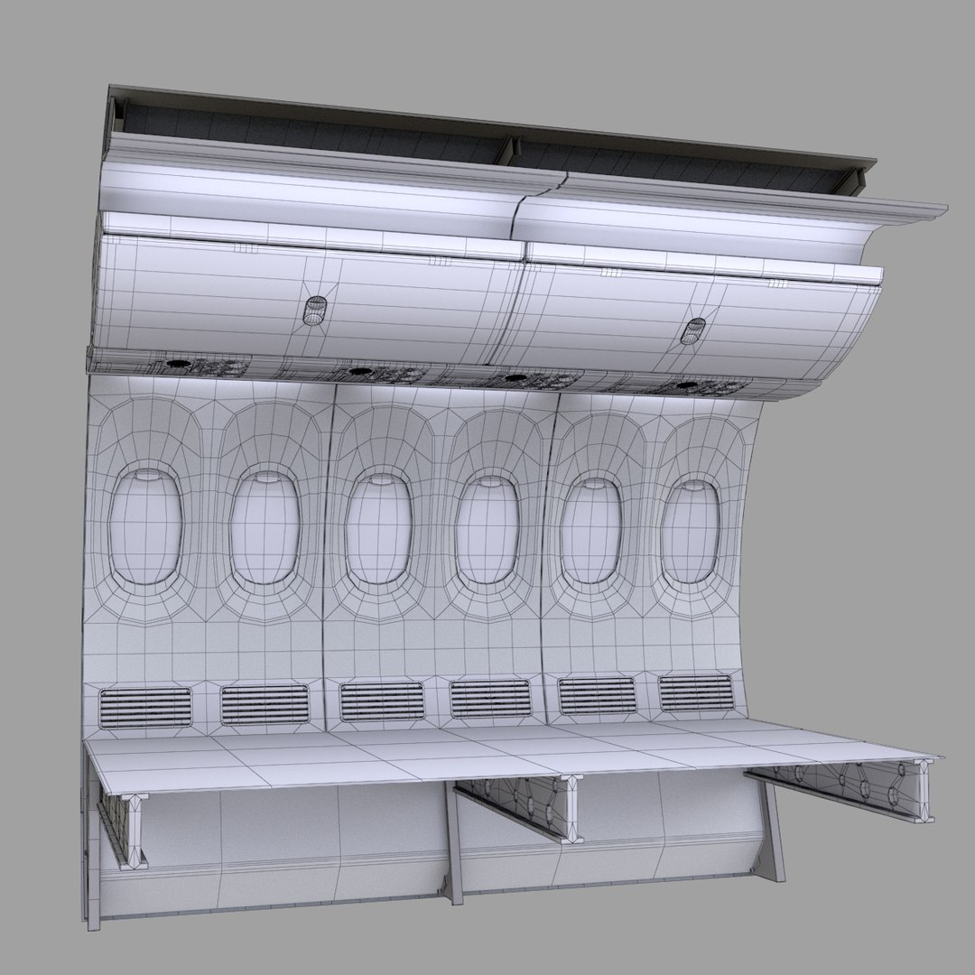 Ryanair economy wall section 3D model - TurboSquid 1197296