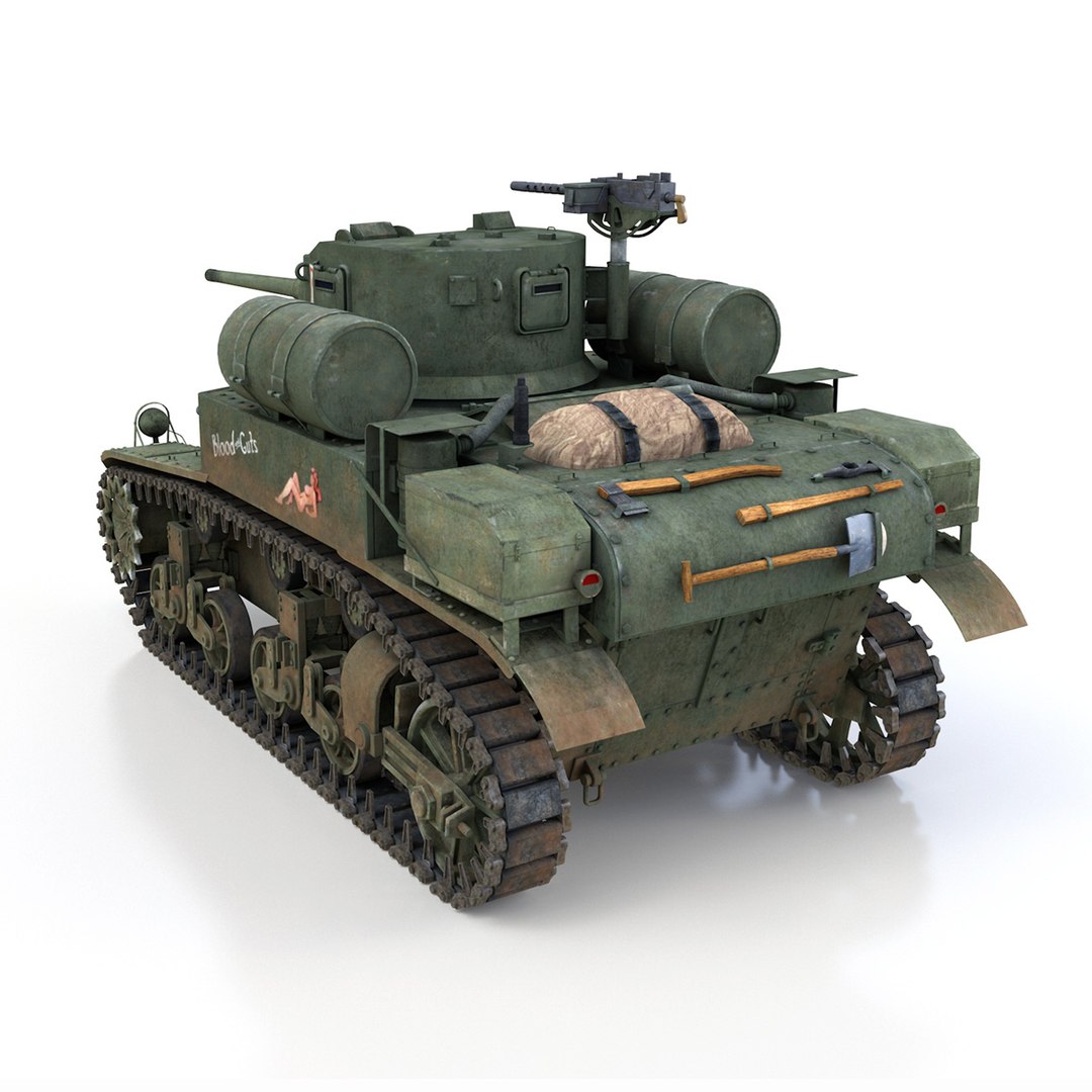 3D M3a1 Light Tank Stuart - TurboSquid 1279070