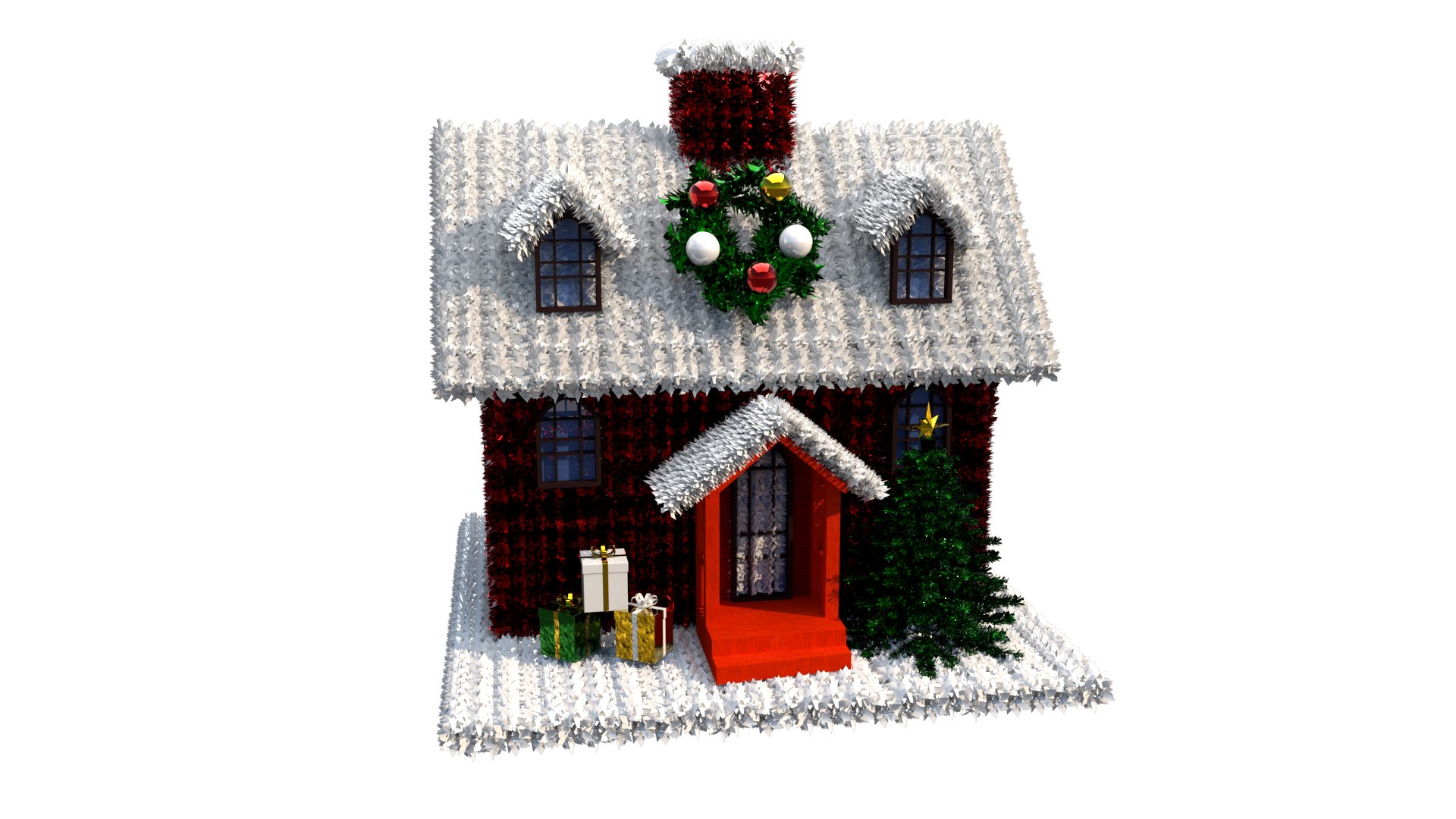Christmas Decoration House 3D Model - TurboSquid 2193123