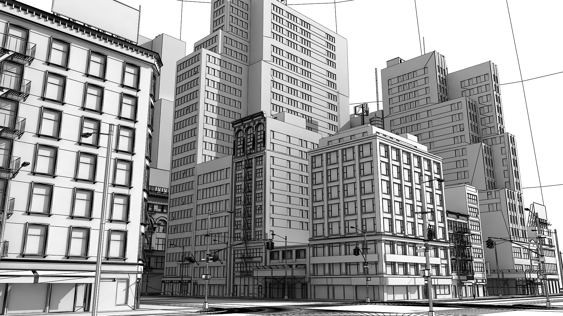 nyc 50 buildings 3d model