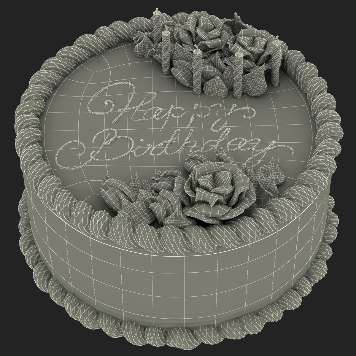 3d model of birthday cake 4