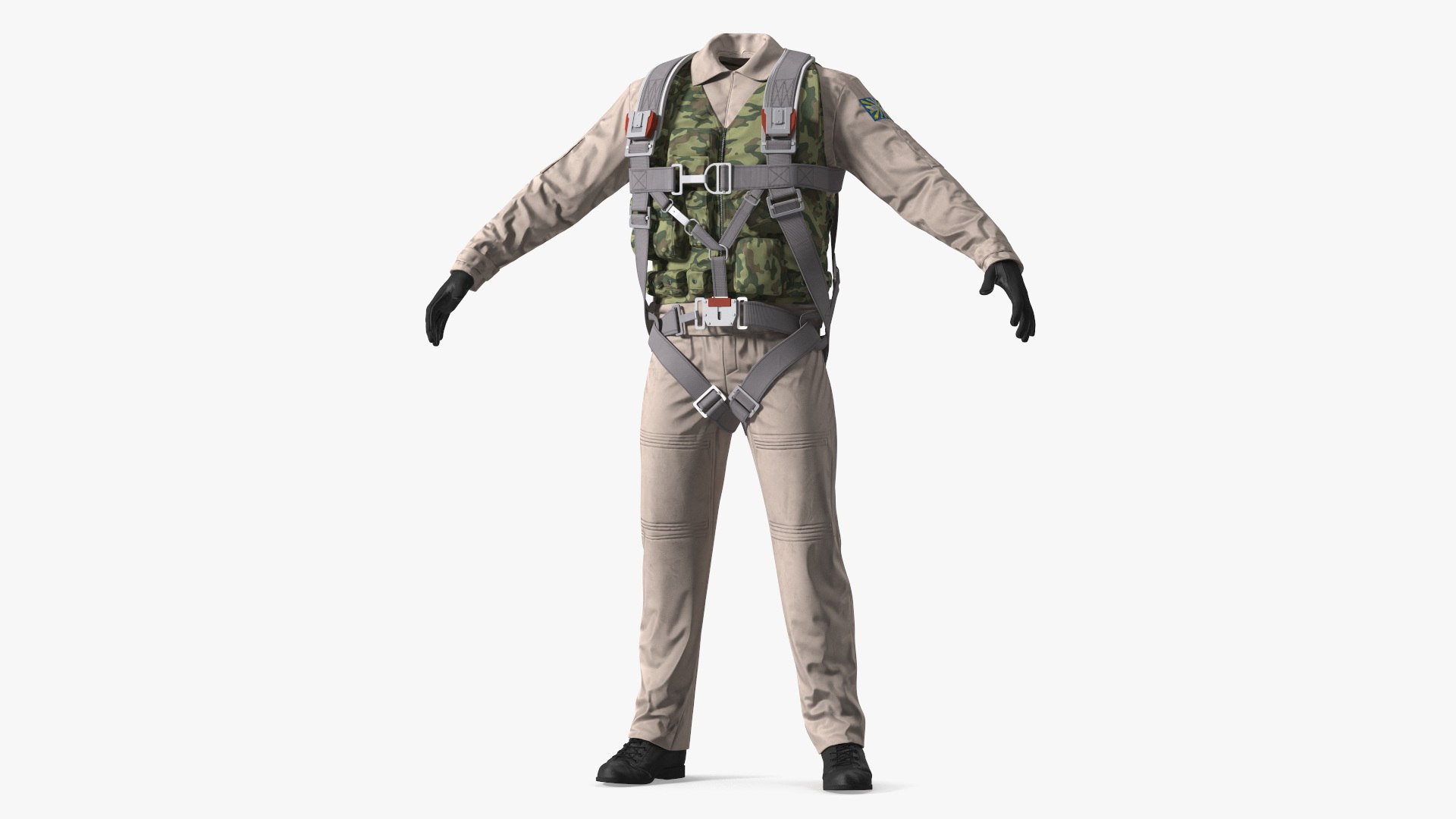 Jet Fighter Pilot Uniform With Camo Vest 3D Model - TurboSquid 2388869