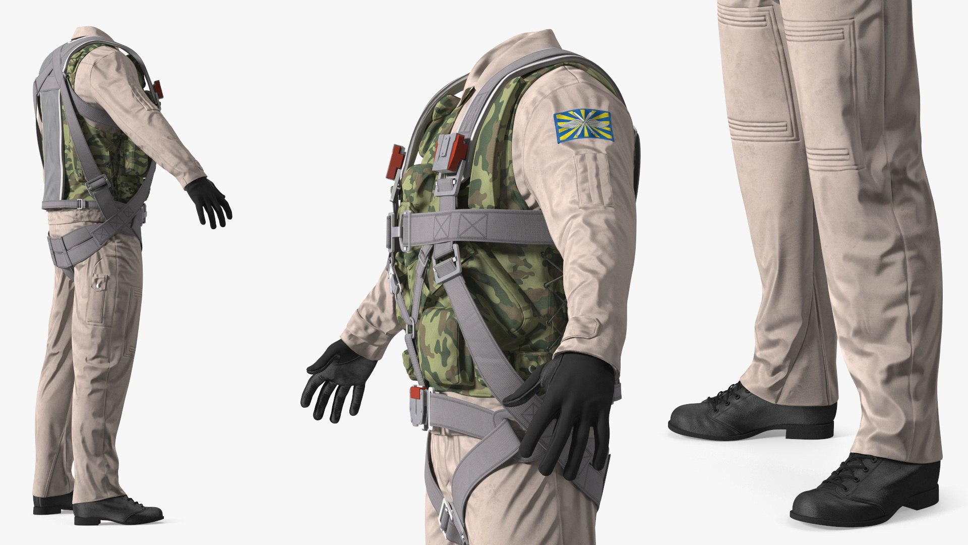 Jet Fighter Pilot Uniform With Camo Vest 3D Model - TurboSquid 2388869