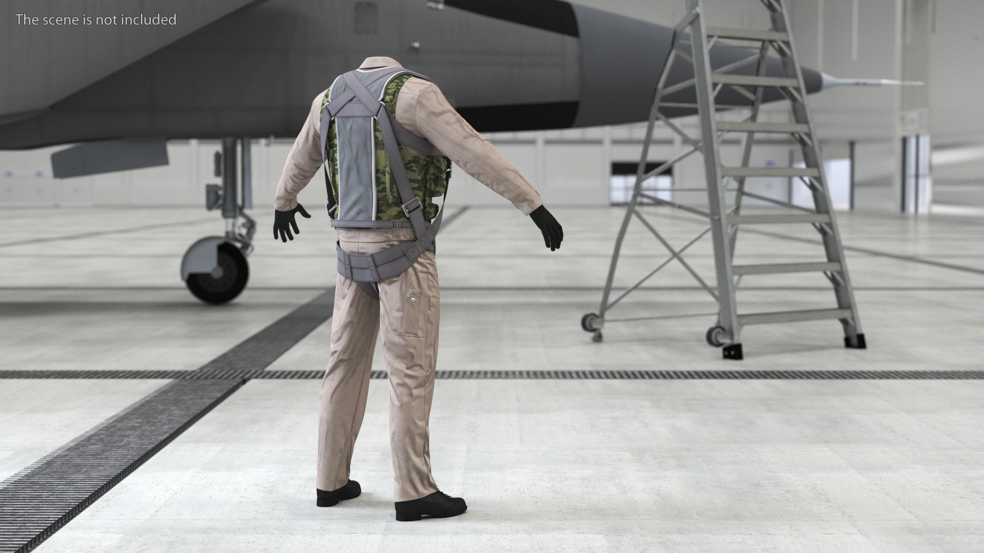 Jet Fighter Pilot Uniform With Camo Vest 3D Model - TurboSquid 2388869