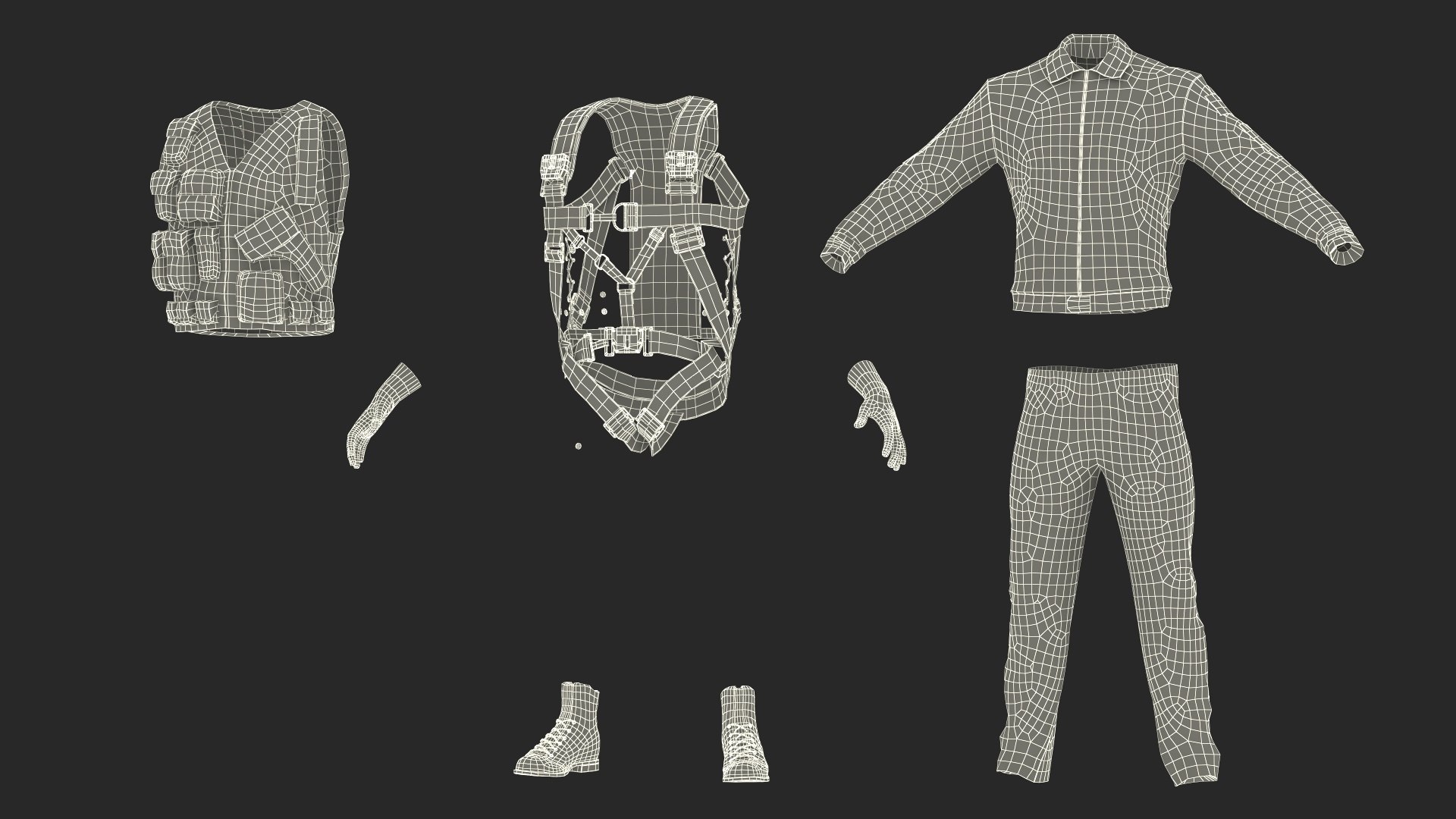 Jet Fighter Pilot Uniform With Camo Vest 3D Model - TurboSquid 2388869