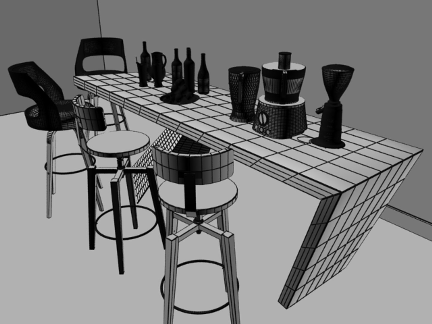 Bar Counter 3D Model - TurboSquid 1455456