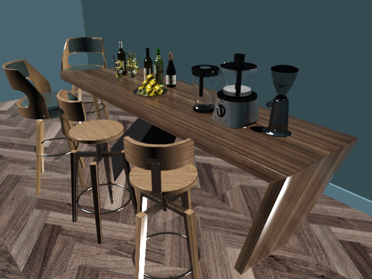 Bar Counter 3D Model - TurboSquid 1455456