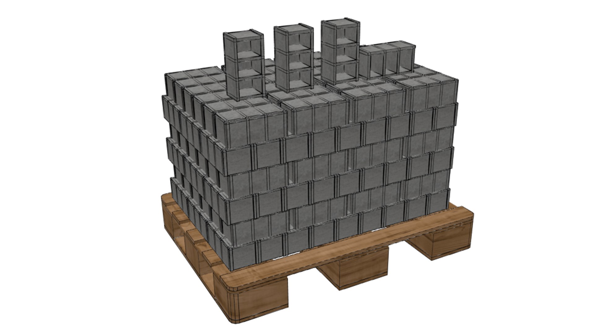 Palletized Blocks 3D Model - TurboSquid 1363703