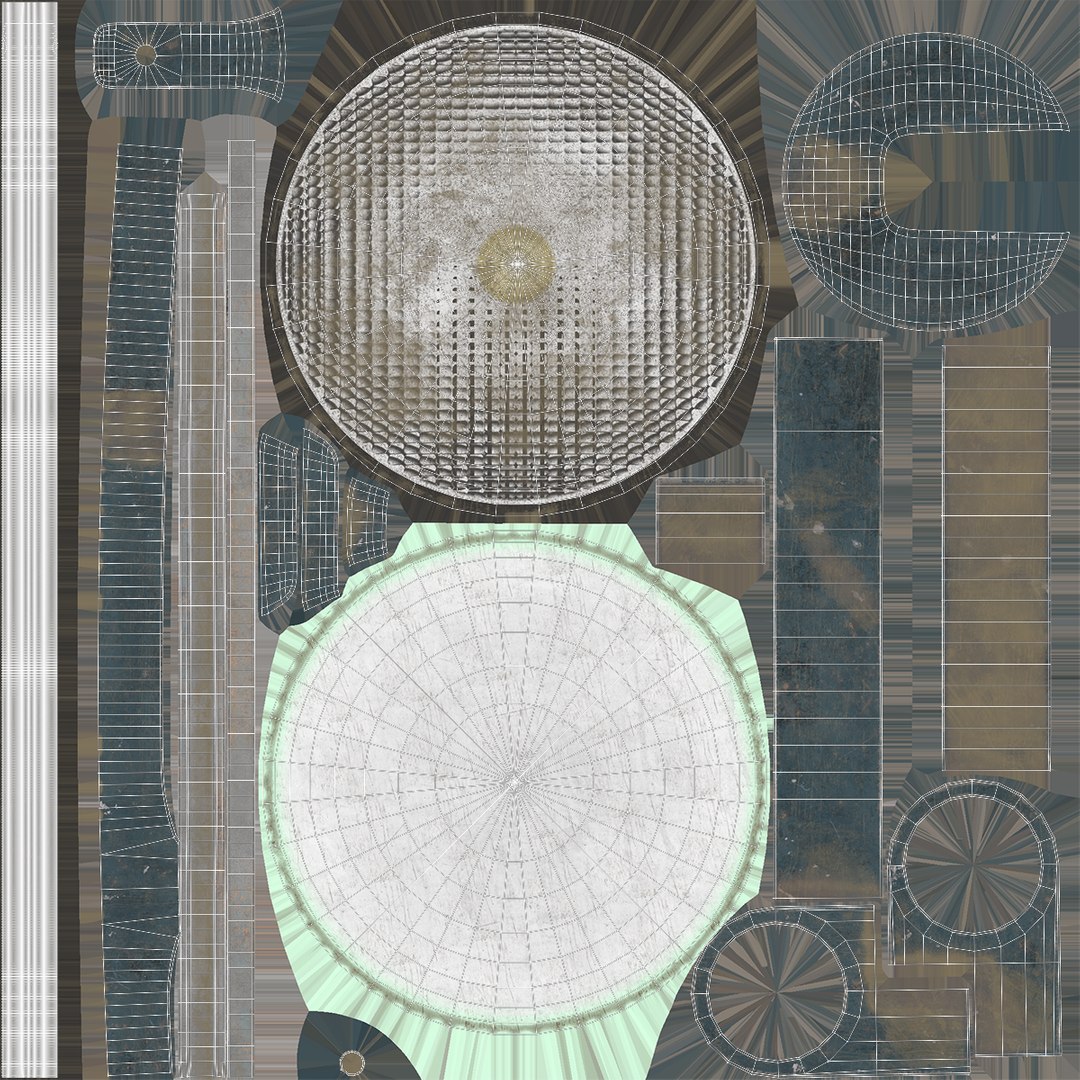 Vintage Industrial Headlight 3D Model Game Ready PBR Textures 3D Model ...