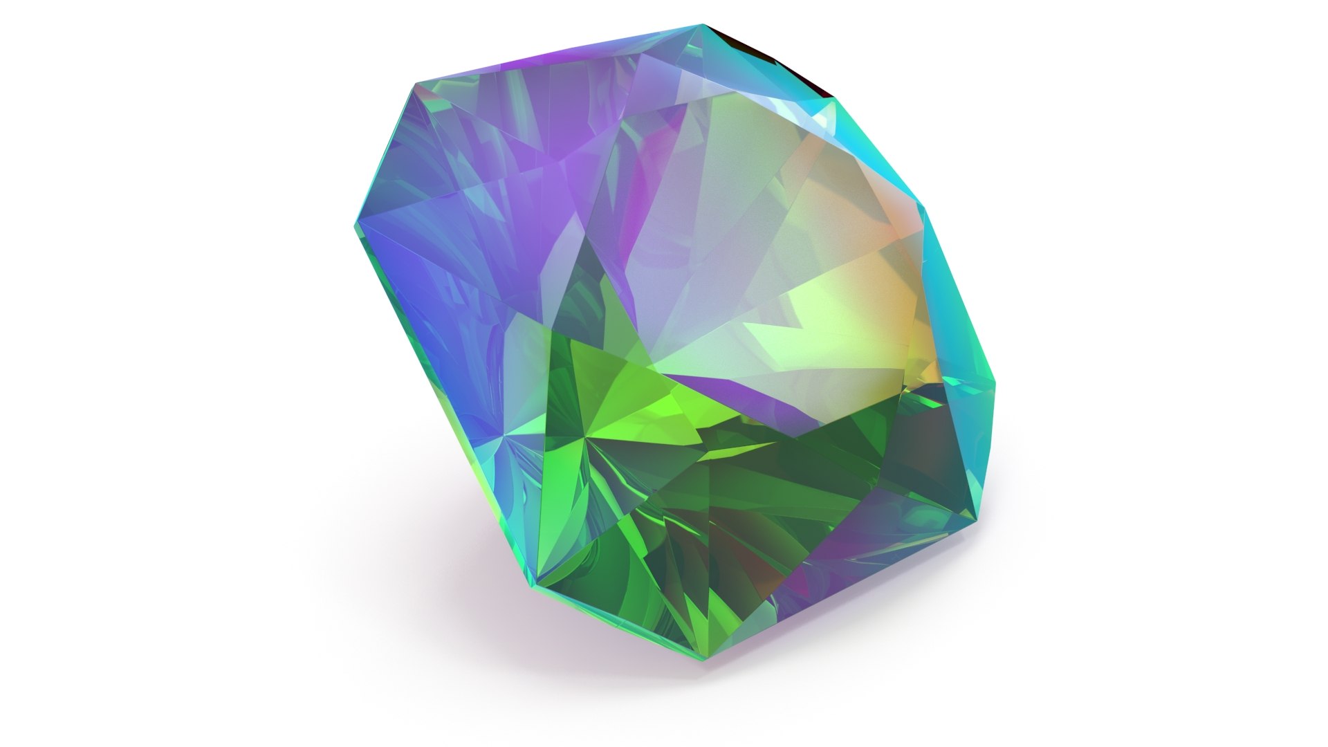 3D Asscher Cut Mystic Topaz Model - TurboSquid 1851368