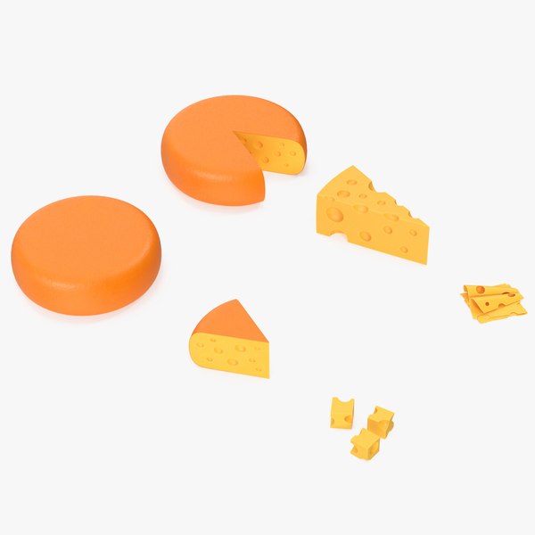 modelo 3d Cartoon Cheese with Holes Various Shapes Set - TurboSquid 2078107