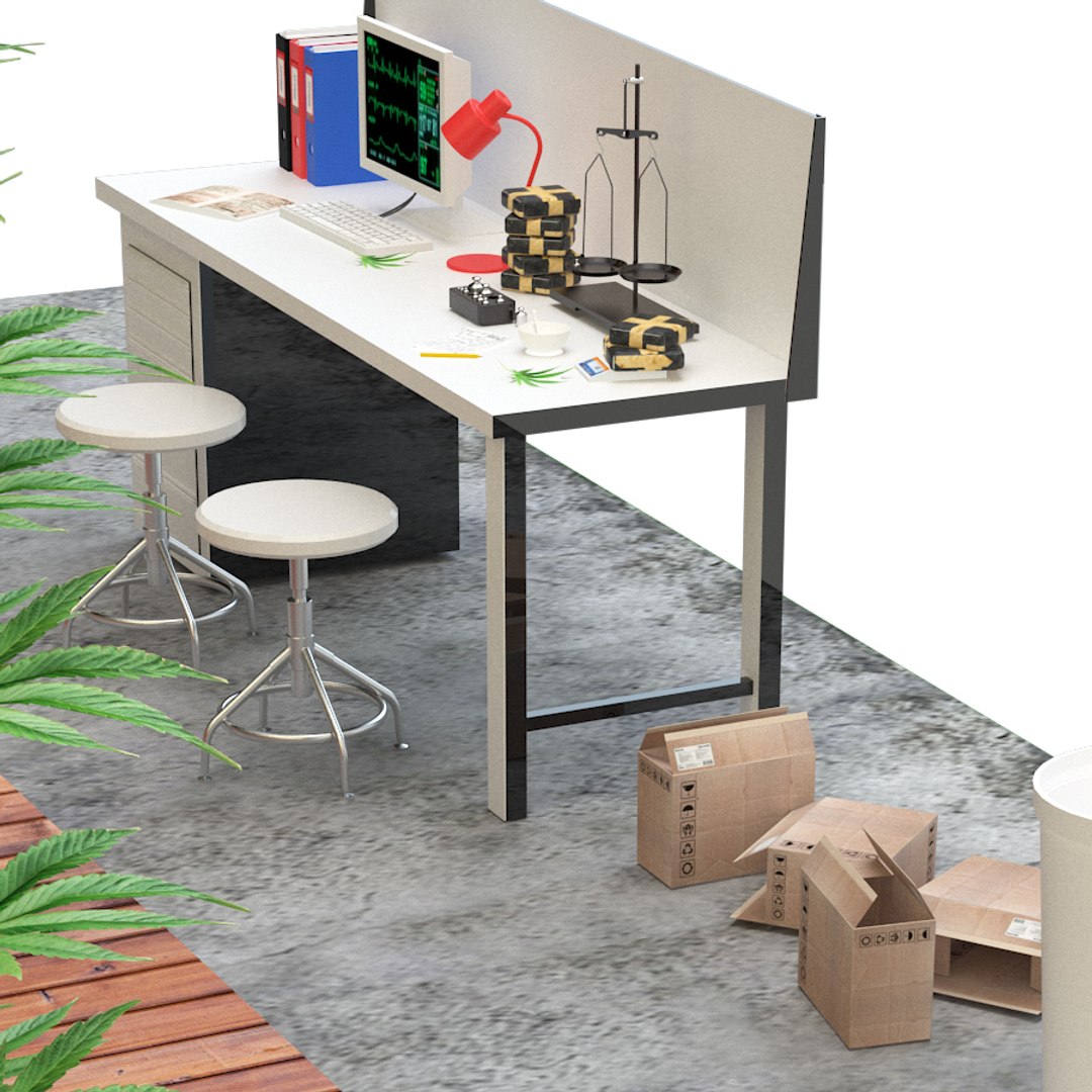 3D Laboratory Marijuana Set - TurboSquid 1168925