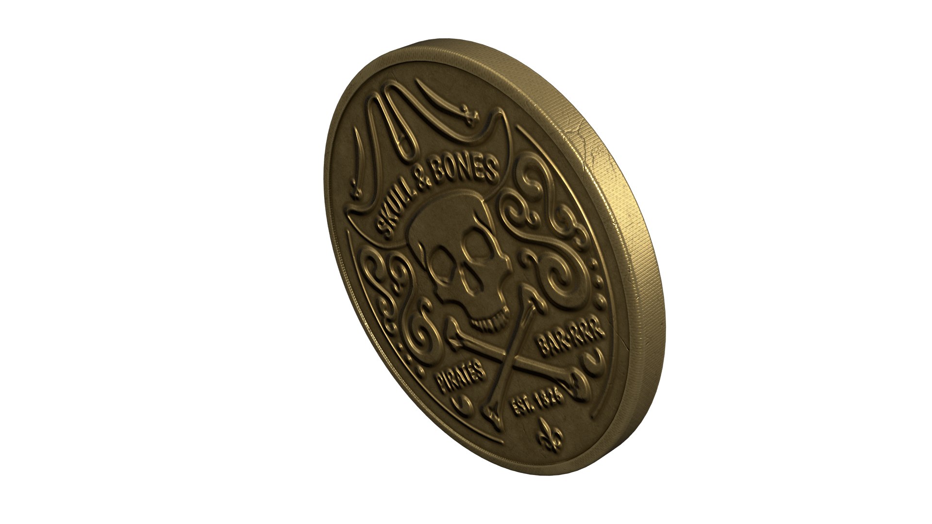 3D Pirate Coin Model - TurboSquid 2118924