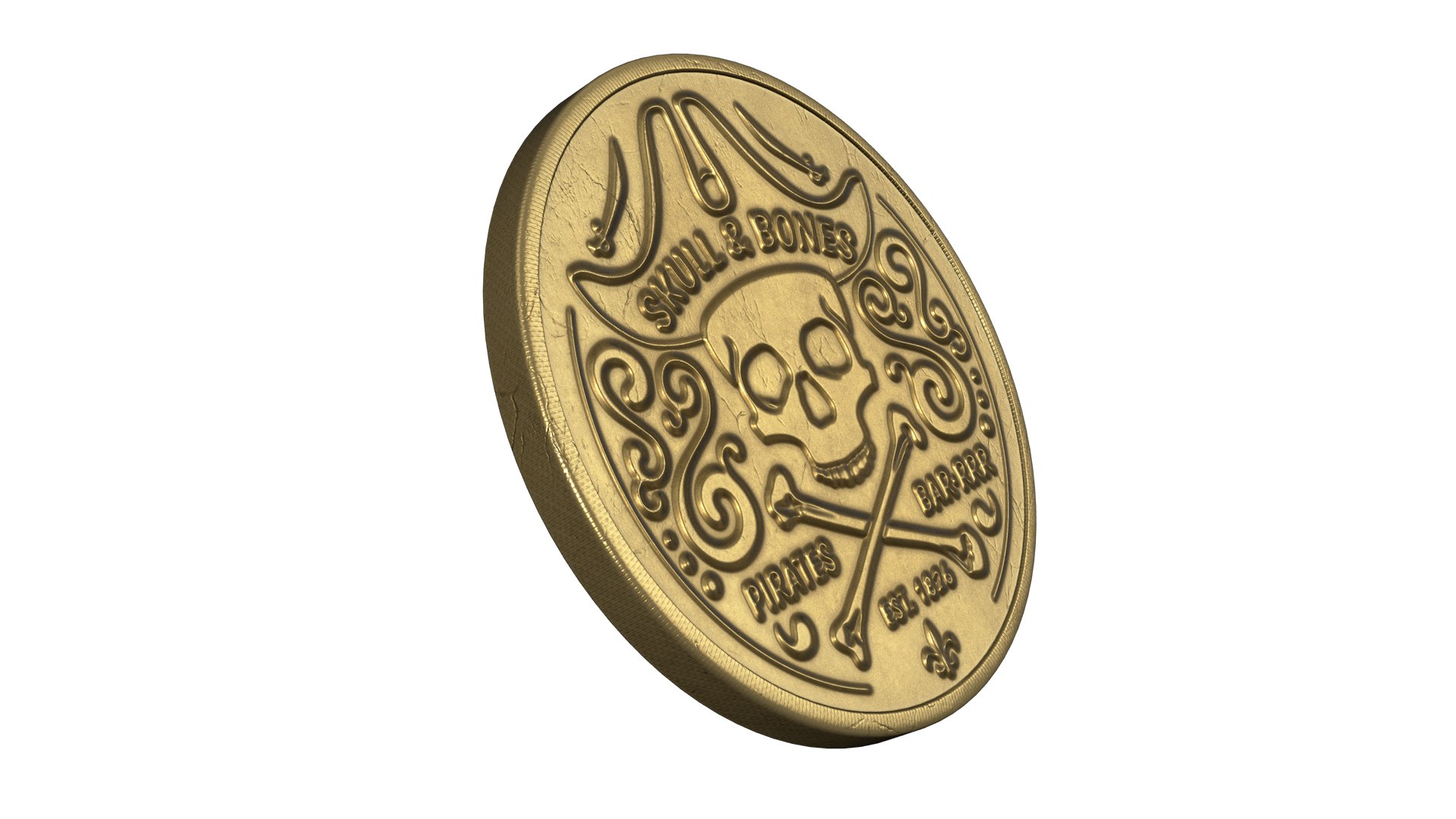 3D Pirate Coin Model - TurboSquid 2118924