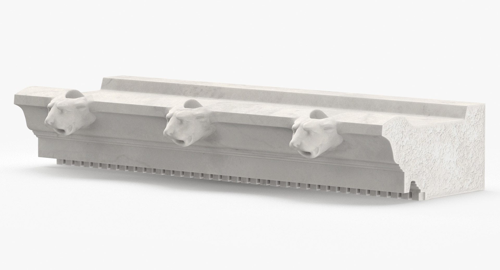 Roman Marble Cornice With Lion Heads 3D Model - TurboSquid 2155878