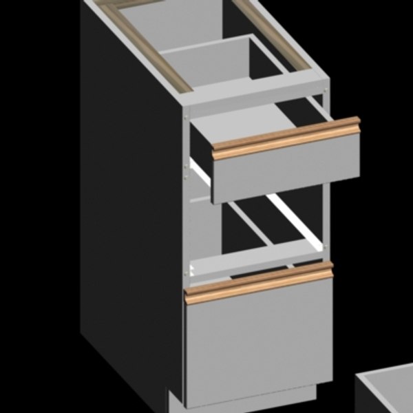 kitchen base cabinet oak 3d model