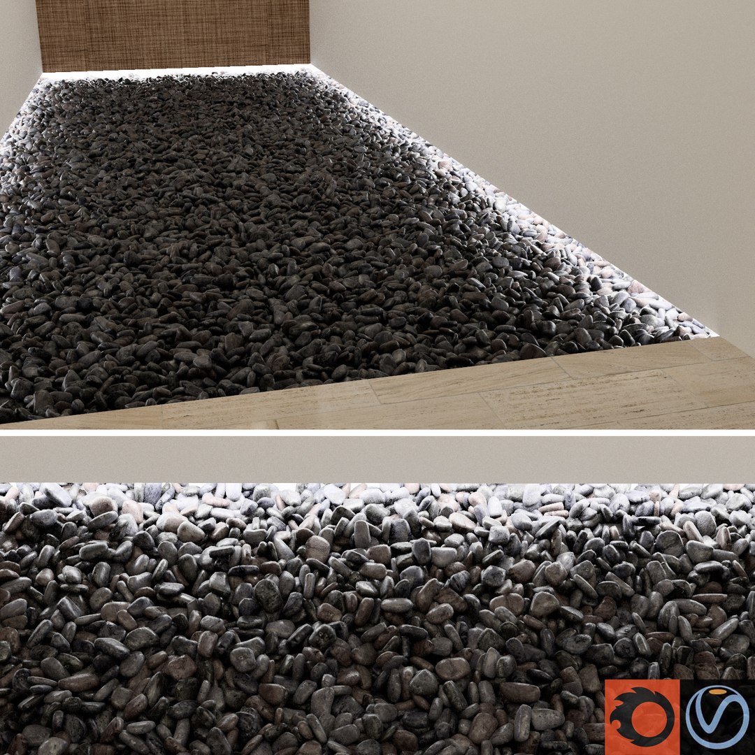 Black Pebbles 3d Model