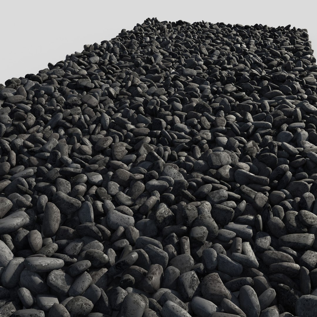 Black Pebbles 3d Model