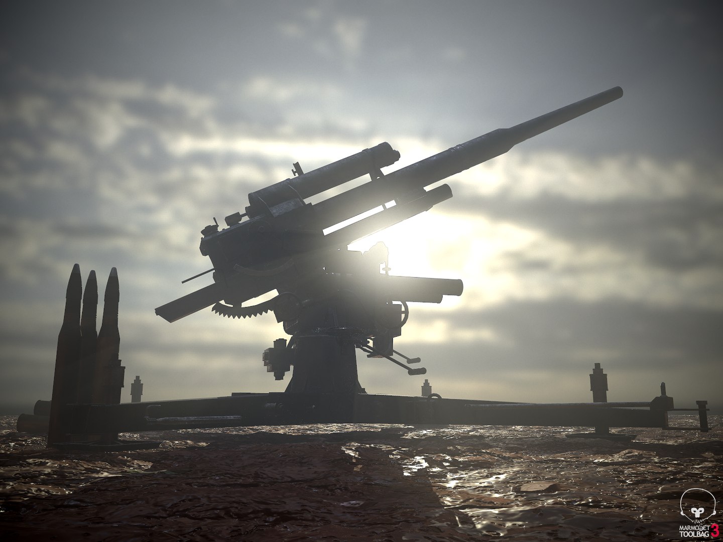3D War 2 Aa Gun - TurboSquid 1707432