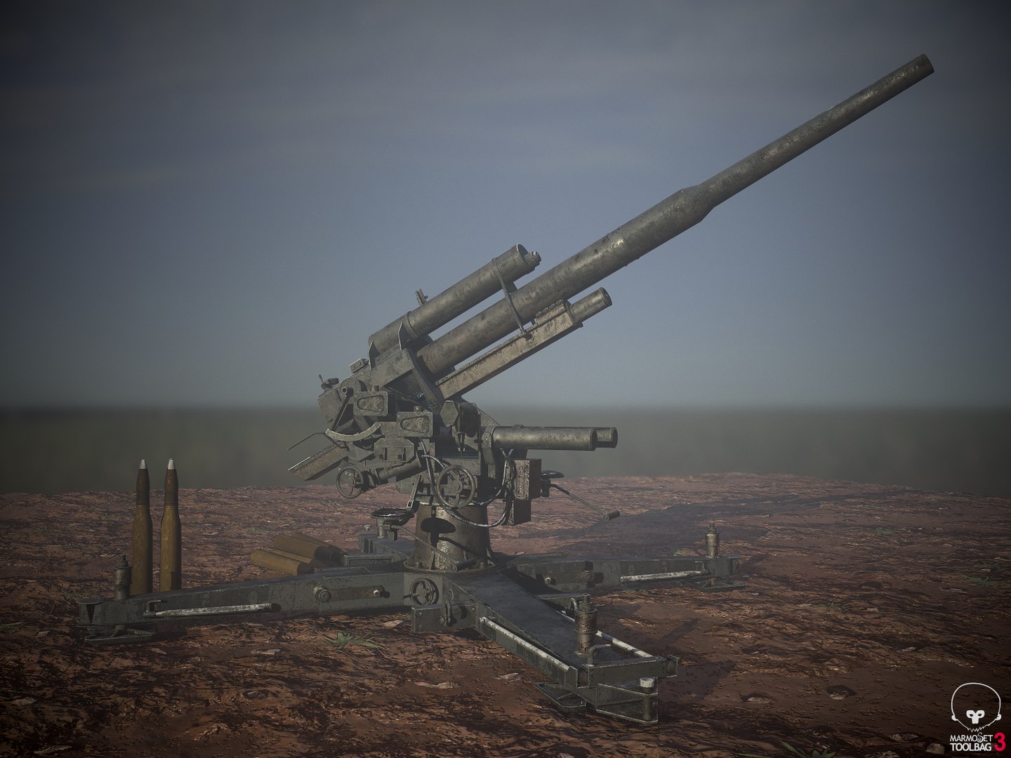 3D war 2 aa gun - TurboSquid 1707432