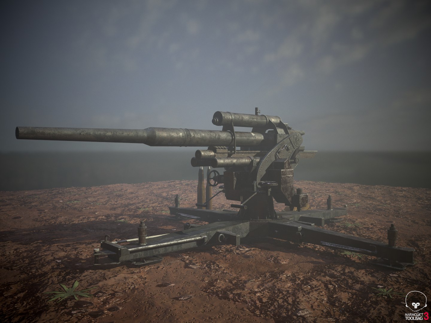 3D war 2 aa gun - TurboSquid 1707432