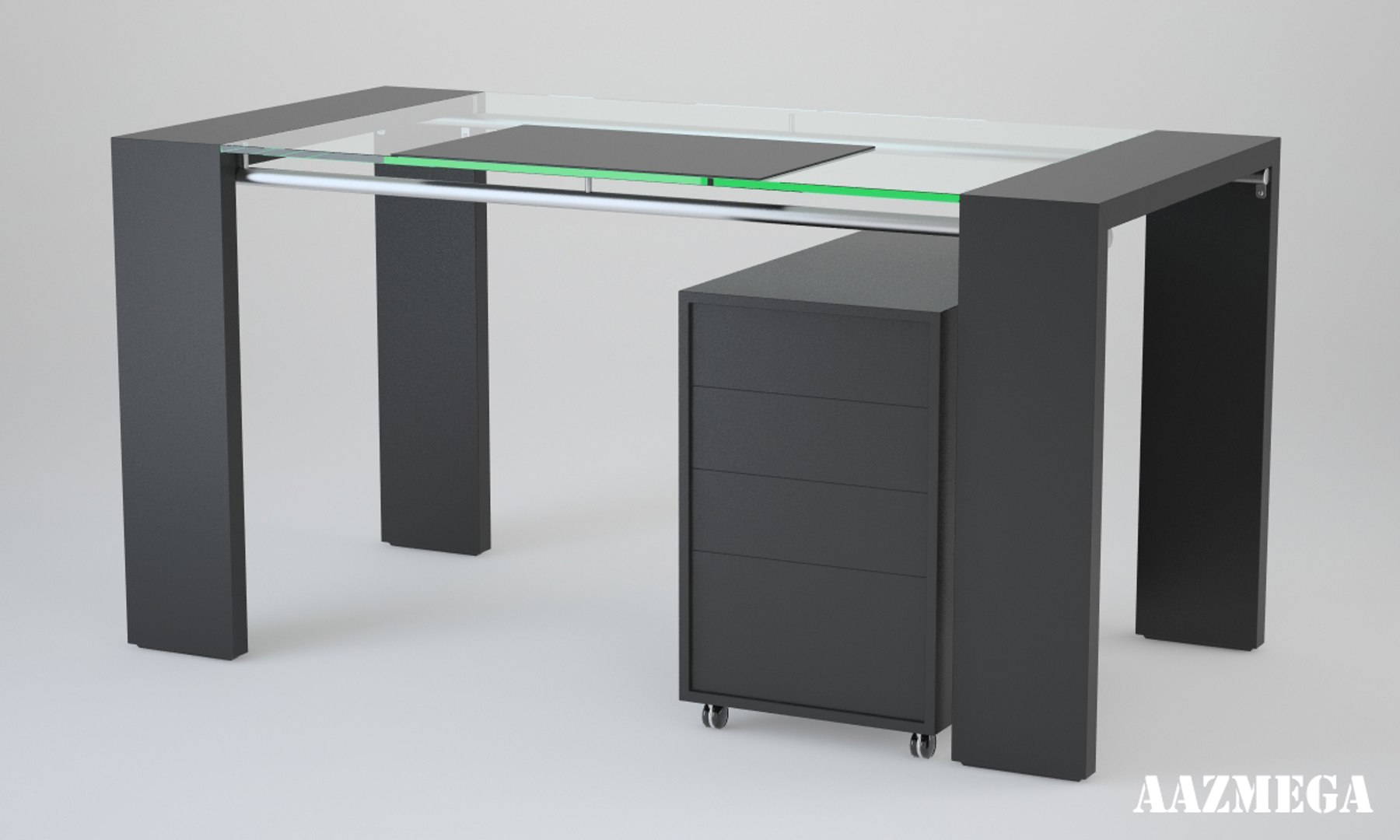 Hi-tech Office Table 3d Model