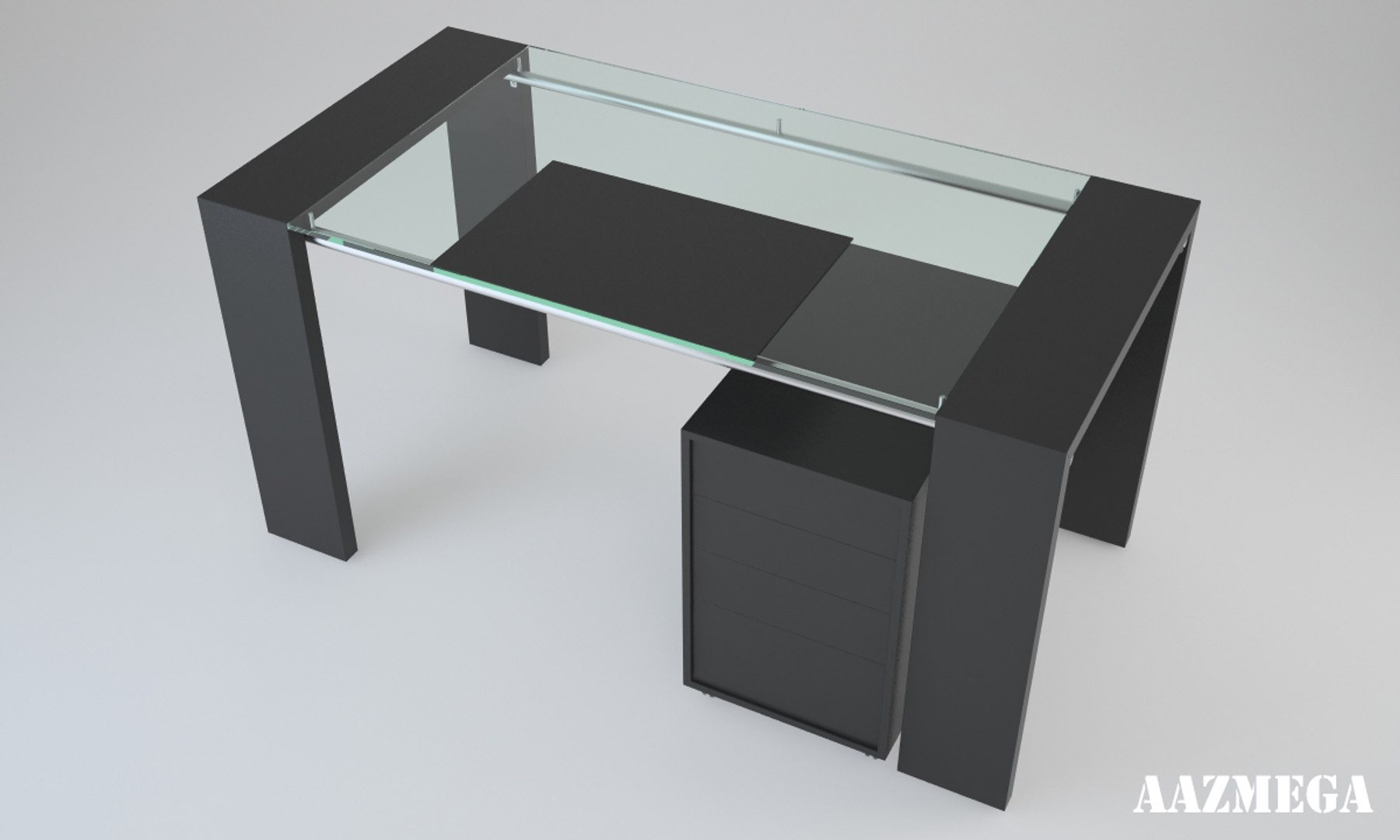 Hi-tech Office Table 3d Model