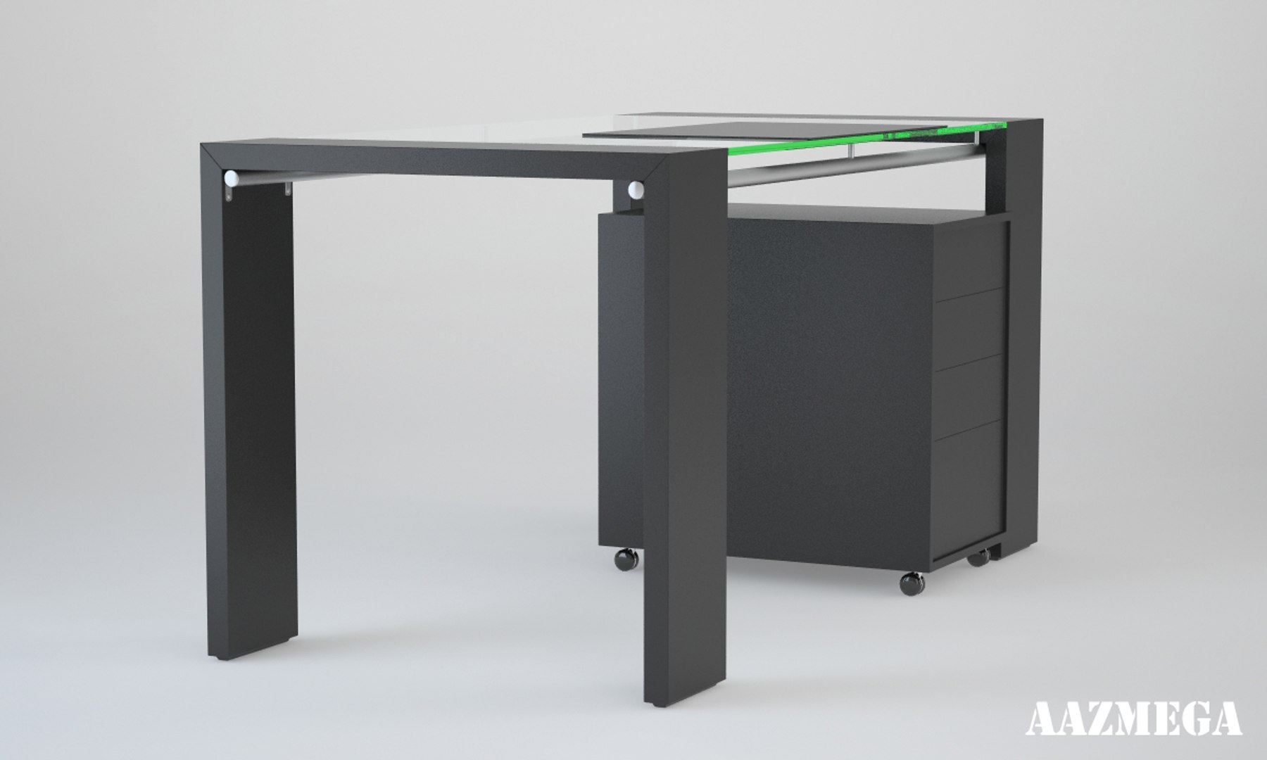 Hi-tech Office Table 3d Model