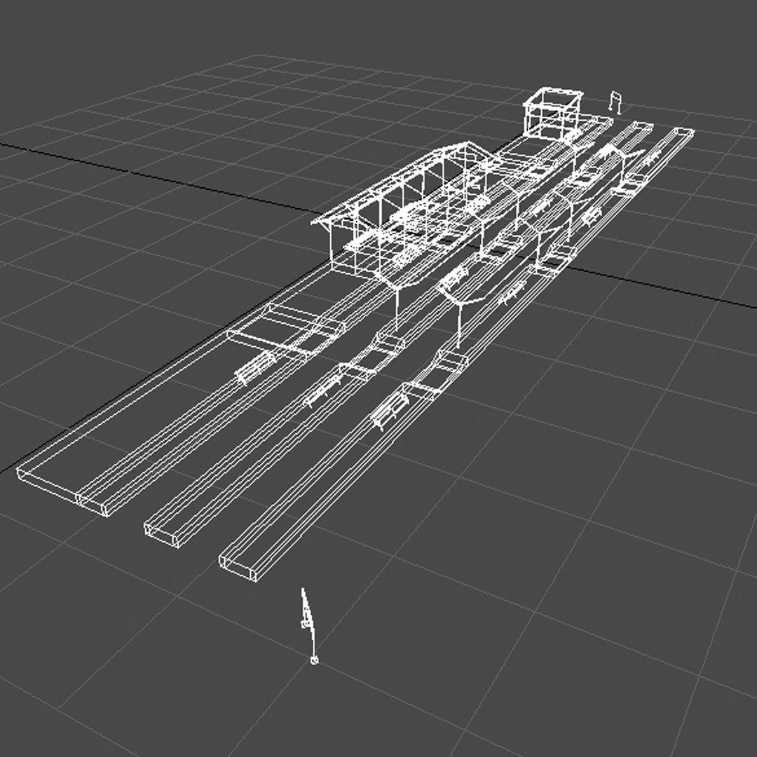 Low Poly Train Station Basic Base Building Without Rails 3D ...