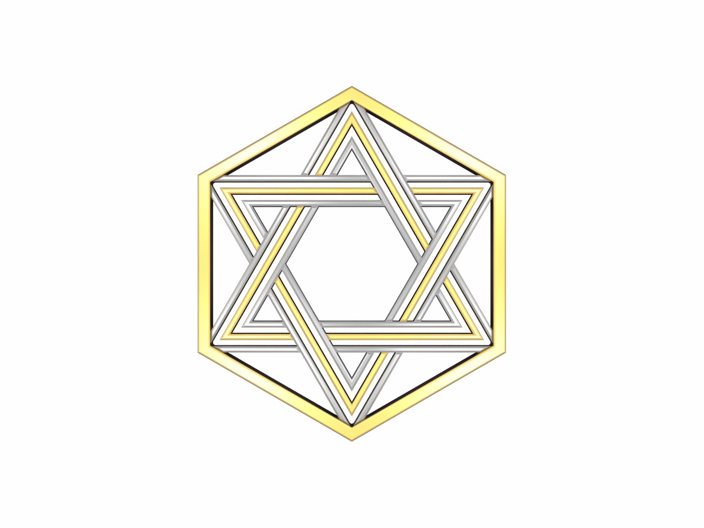 3D Star David Hexagon Model - TurboSquid 1429787