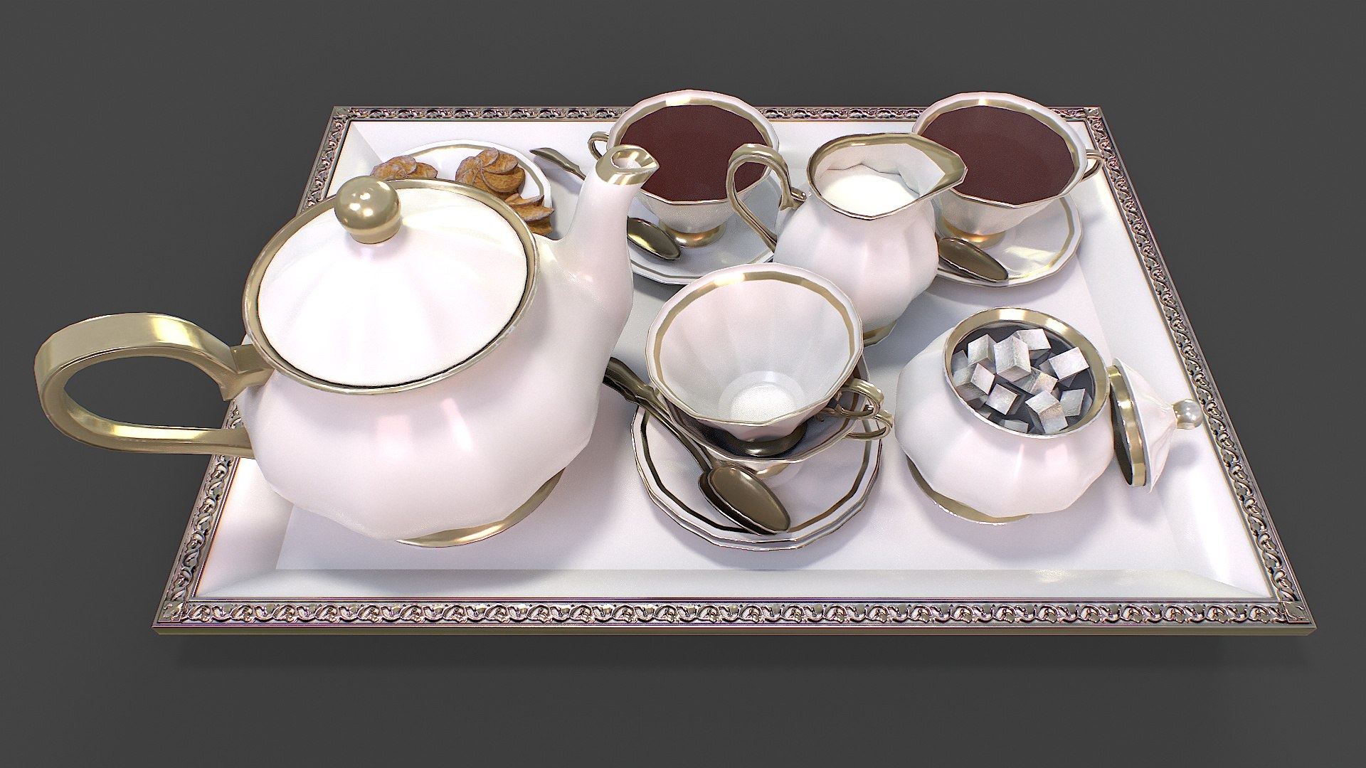 Tea Set 3D Model 3D - TurboSquid 2148032