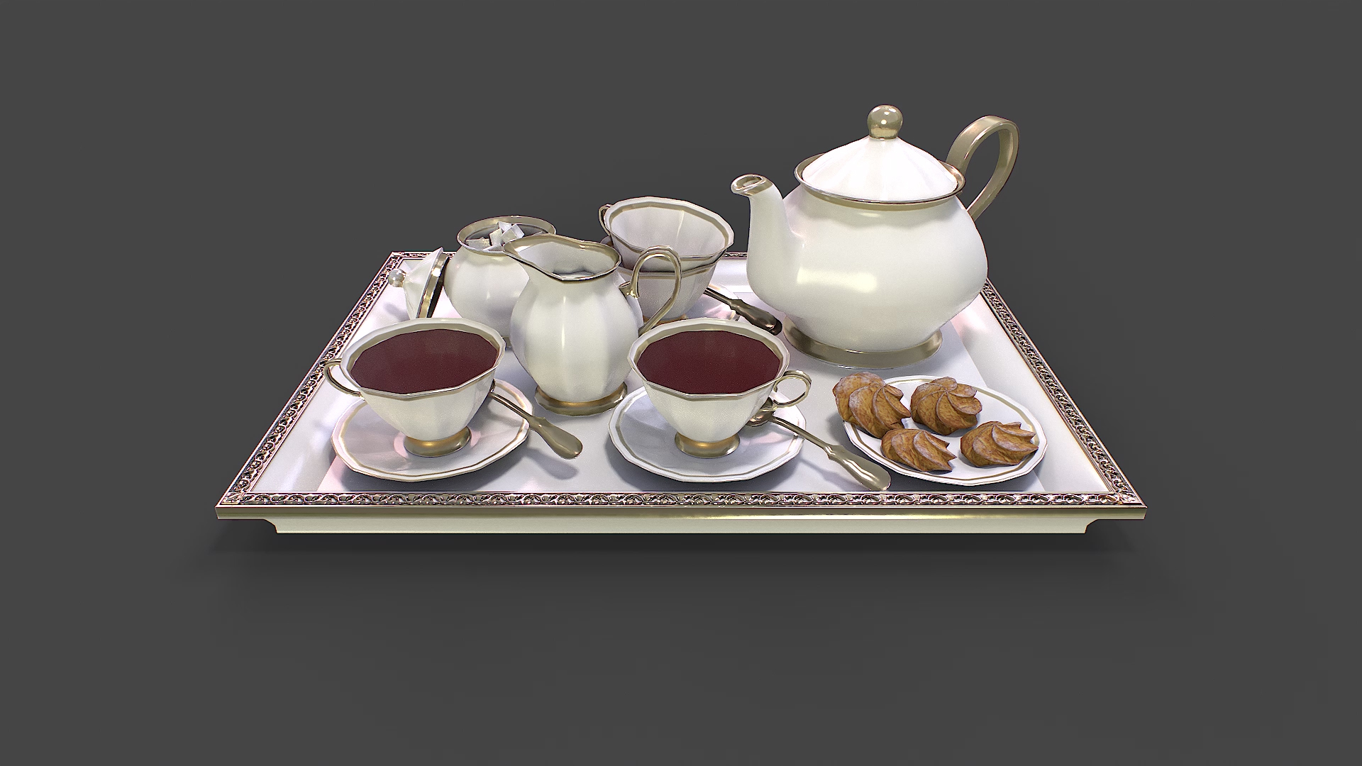 Tea Set 3D Model 3D - TurboSquid 2148032