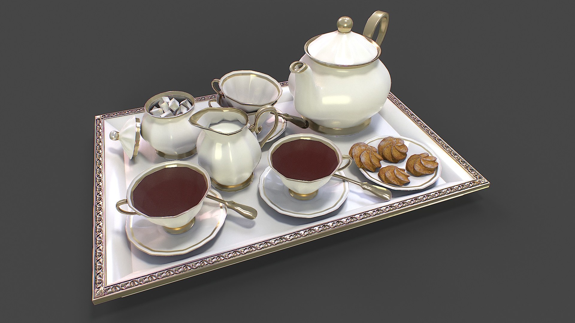 Tea Set 3D Model 3D - TurboSquid 2148032