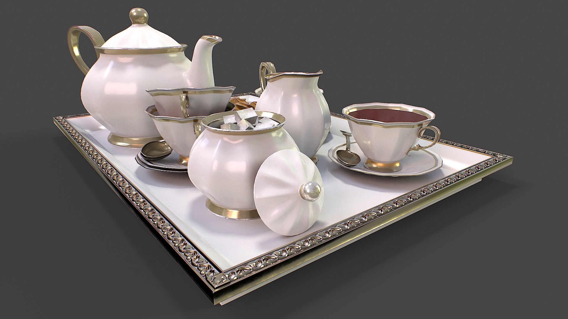 Tea Set 3D Model 3D - TurboSquid 2148032
