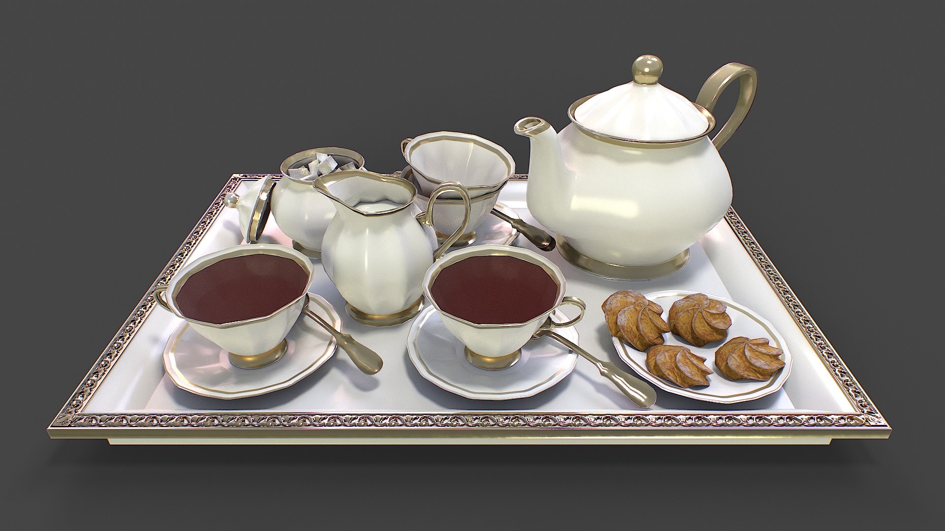 Tea Set 3D Model 3D - TurboSquid 2148032