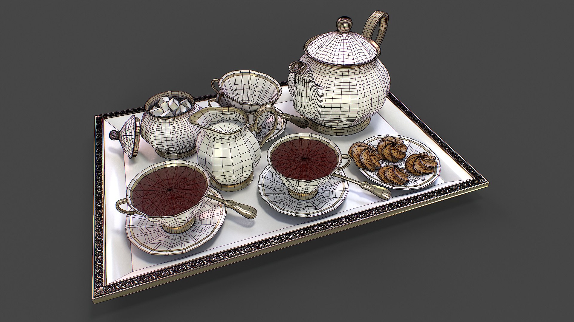 Tea Set 3D Model 3D - TurboSquid 2148032