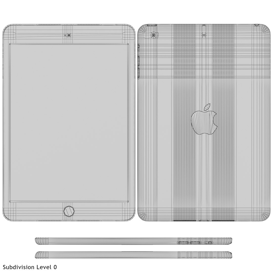 realistic apple ipad mini 3d model